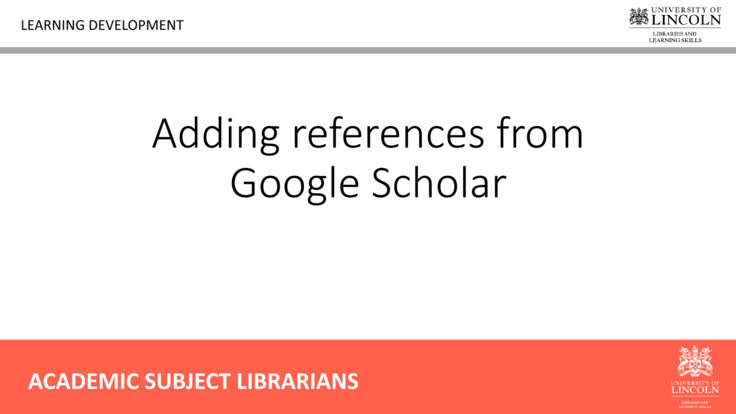 Adding references from Google Scholar