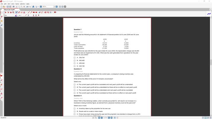 ICAEW Certificate Accounting Step 6 Q 8-13