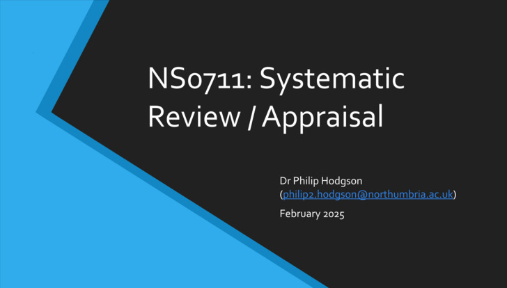 Systematic review / appraisal - Background and overview 2025