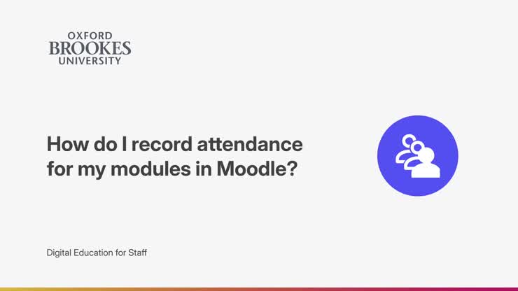 How do I record attendance for my modules in Moodle?