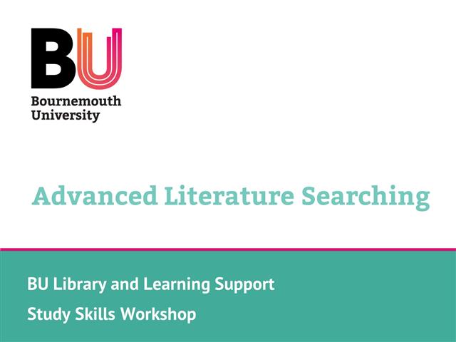 Advanced Literature Searching - NO LONGER USING AFTER JUNE 2022