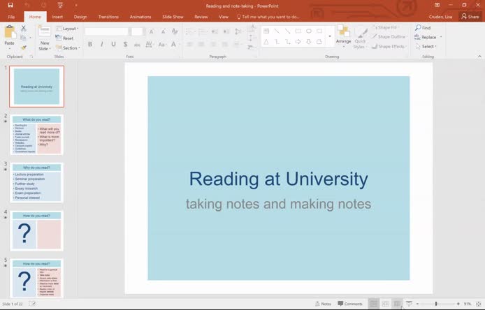Reading and note-taking