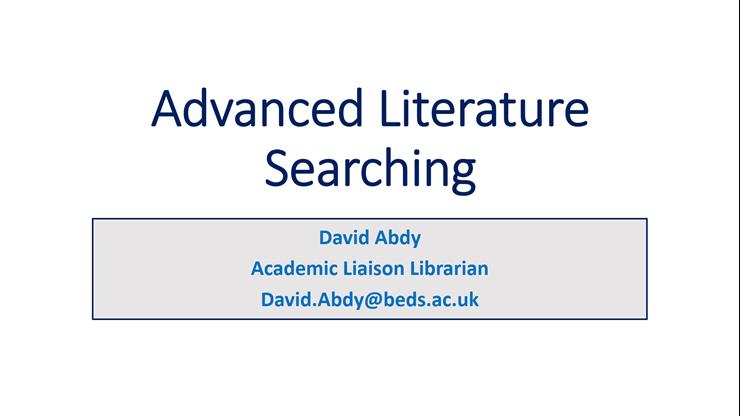 Advanced Literature Searching