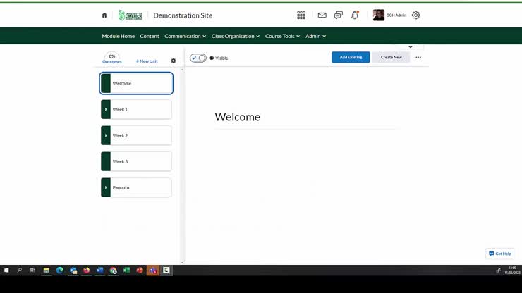 Transferring content from one module to another