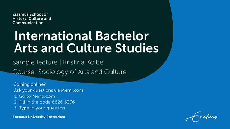 International Bachelor Arts and Culture Studies: in-depth lecture