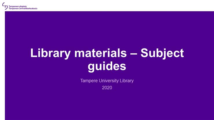 Library subject guides