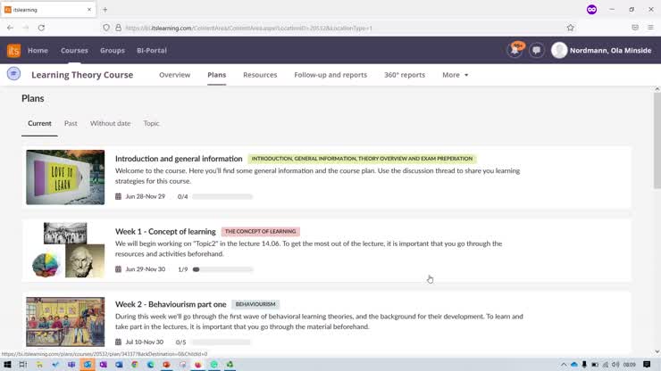 Planner itslearning introduction