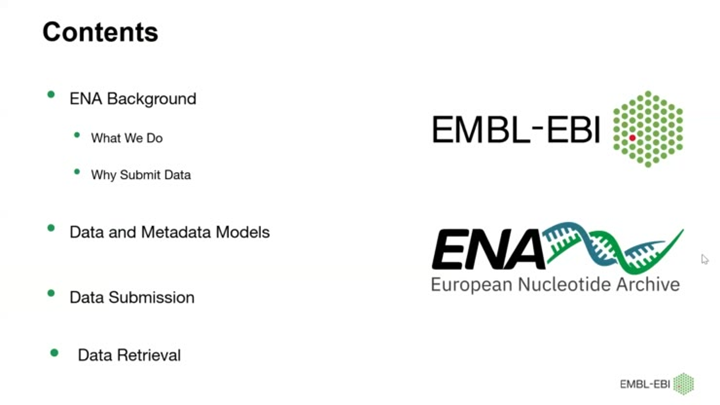 Nucleotide sequencing data submission and retrieval at the ENA
