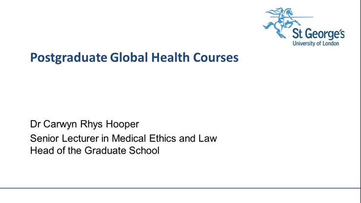 Postgraduate Global Health Dr Carwyn Hooper
