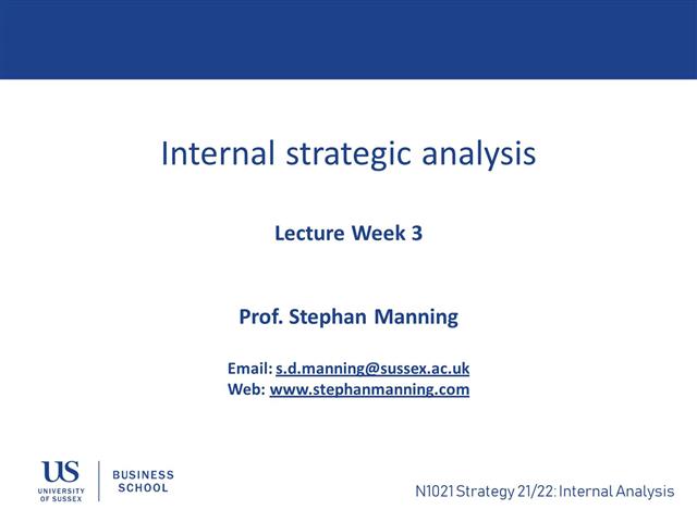 N1021 Internal Strategic Analysis Lecture Part I