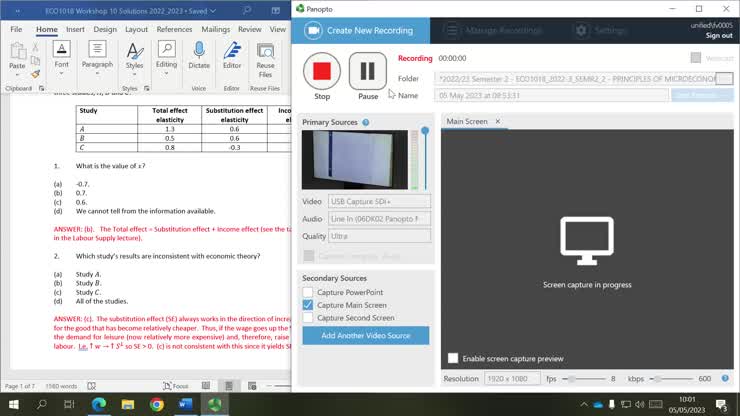 Workshop 10 - Recording