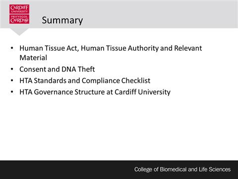 HTA Training - A Guide to the Human Tissue Act 2004
