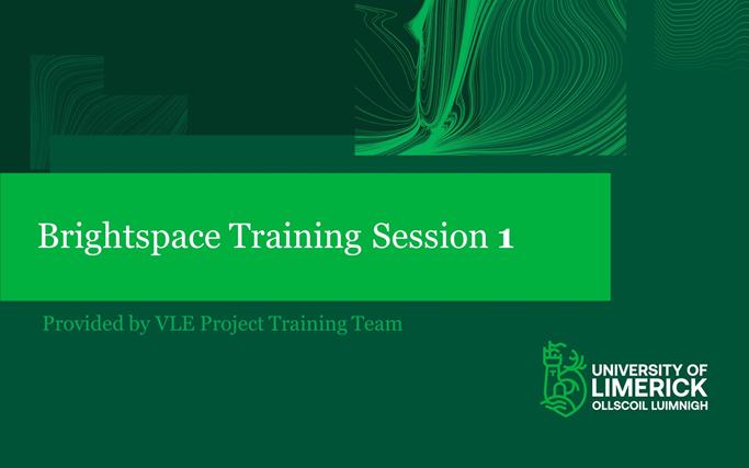 Brightspace Training Session 1