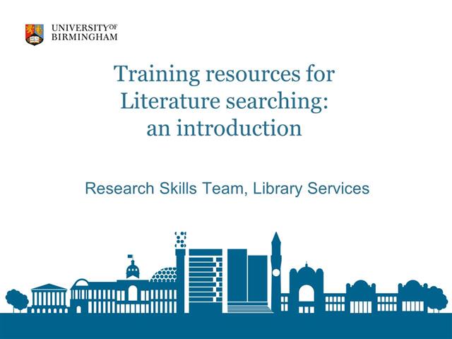Training resources for Literature Searching: an introduction