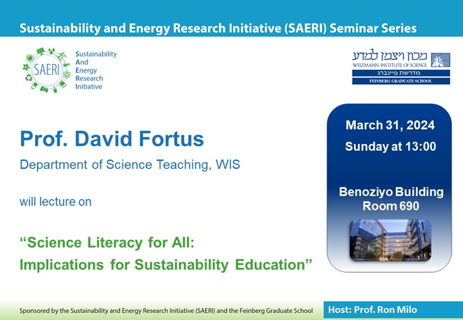 Prof. David Fortus 31/3/2024