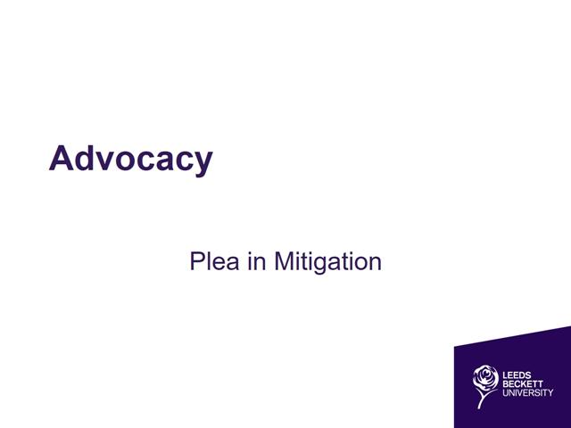 Pleas in Mitigation (up to 37.23)