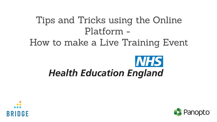How to Make Live Training Events Using Bridge