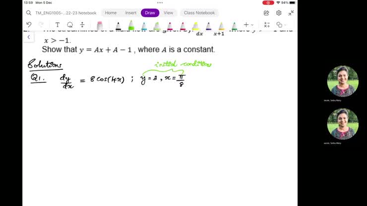 ENG1005-N Solving Differential Equations - Direct Integration