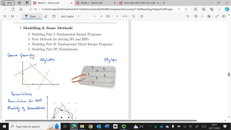5. Modelling part III: Formulations - continued