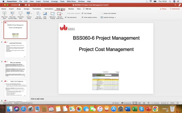 BSS060-6 Project costs