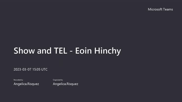 2023 Show and TEL - Eoin Hinchy