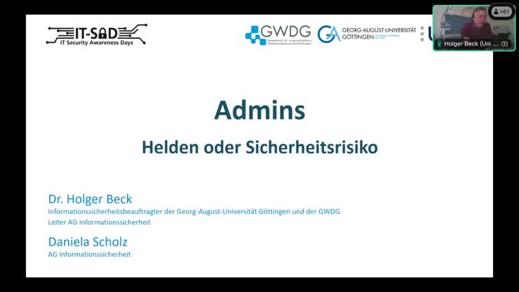 Admins - Helden oder Sicherheitsrisiko (Holger Beck, Georg-August ...