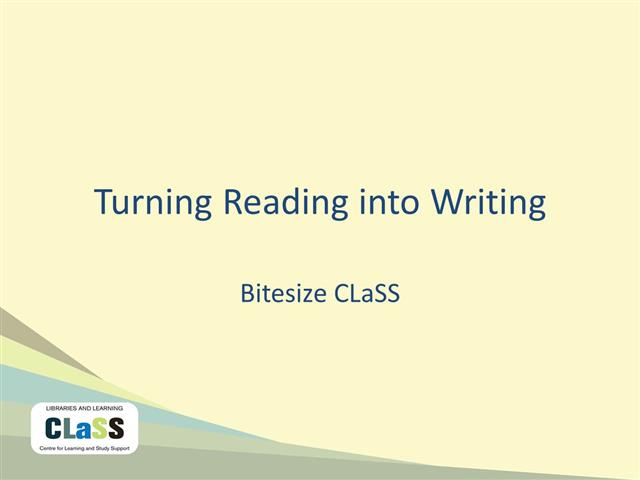 Turning Reading into Writing (Bitesize CLaSS) - take 2