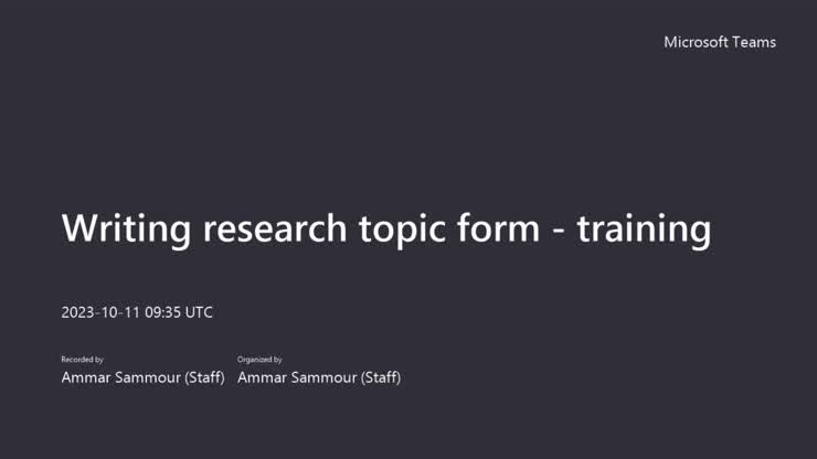 Writing research topic form