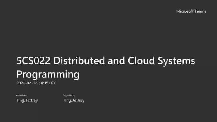 5CS022 Live Lecture 2 Feb 2021