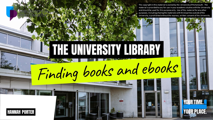 Finding books and ebooks using the Library Catalogue