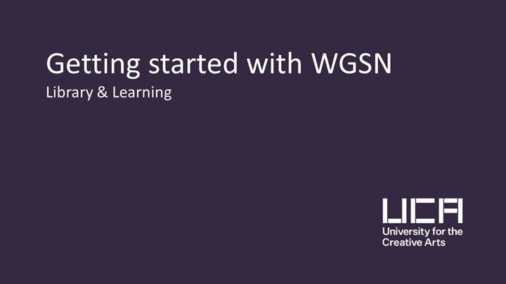 Getting started with WGSN