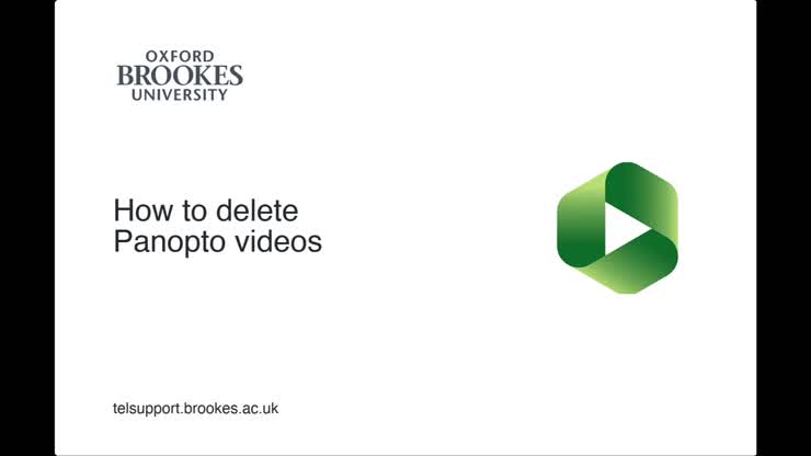 How to delete Panopto videos