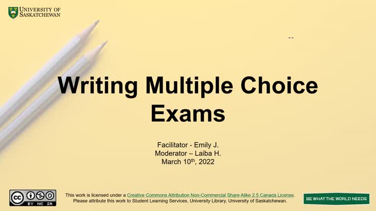 Writing Multiple Choice Exams
