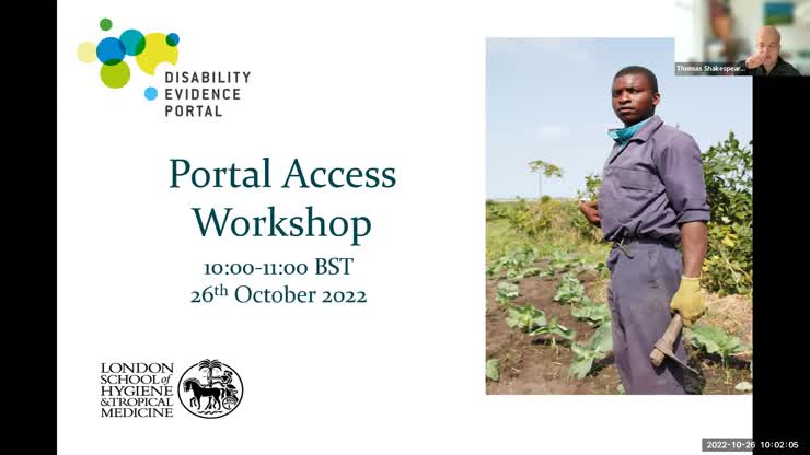 Disability Evidence Portal: Portal access workshop - 26 Oct 2023
