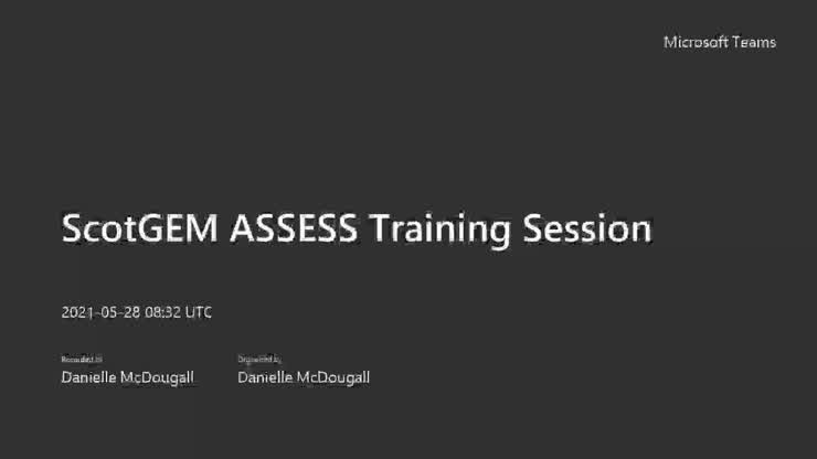 ScotGEM ASSESS Training Session