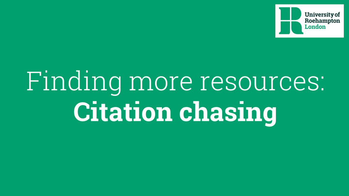 Finding more resources using citation chasing