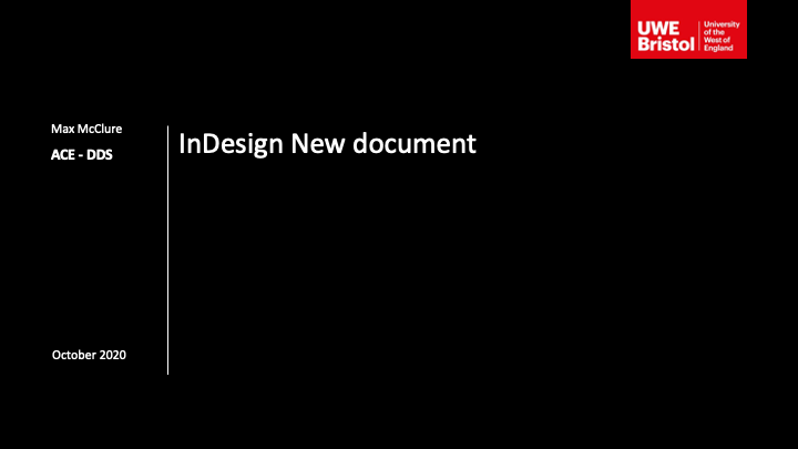 InDesign New Document