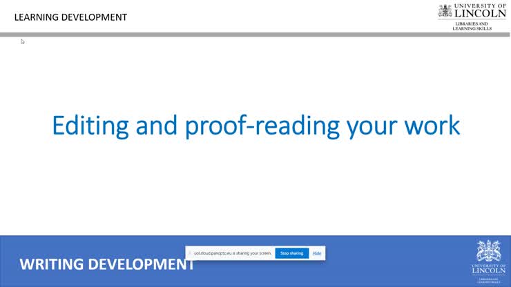 Editing and proof-reading your work