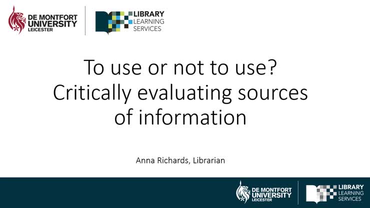 To use or not to use? Critically evaluating sources of information