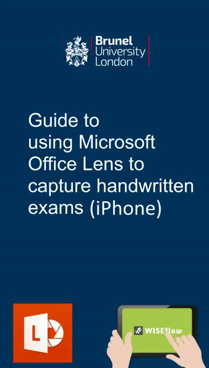 Guide to using Microsoft Lens to capture handwritten exams (iphone)