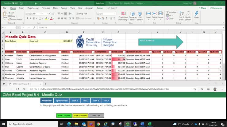 MOS Excel Project 8-4 - ANSWER