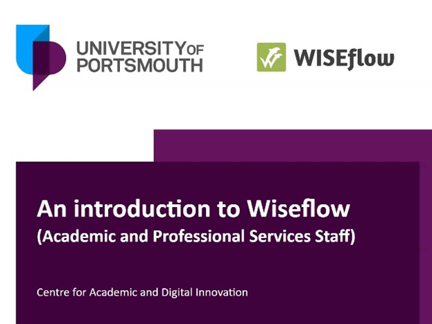 An introduction to Wiseflow (for academic and support staff)