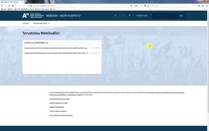 WebOodi demo tekstityksellä