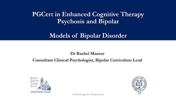 Models of bipolar disorder - CBT models
