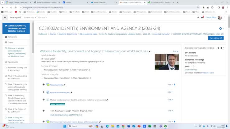 Introduction to the VLE and the course