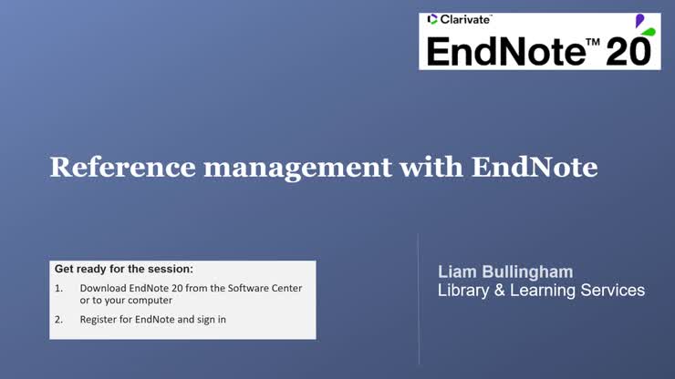 Reference Management with EndNote 20
