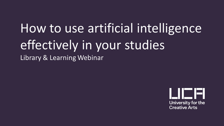 Webinar - How to use AI effectively in your studies