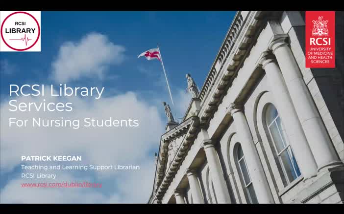 RCSI Library Services Introduction (Nursing)