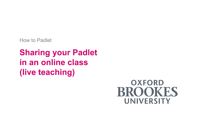 Sharing your Padlet in an online class (live teaching)