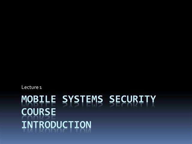 MSS-lecture 1: Access control